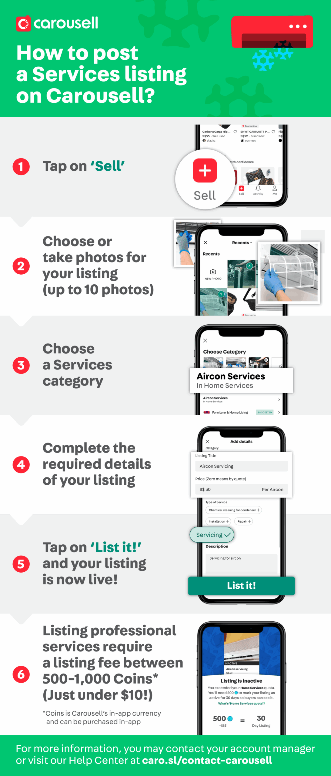 [Infographic] How to post a Services listing on Carousell and tips to ...